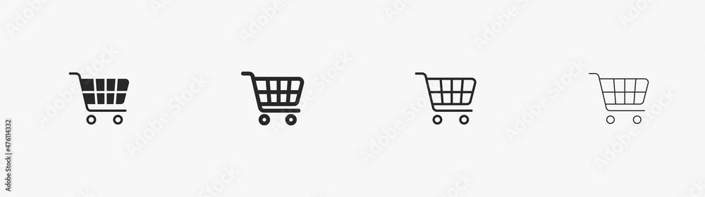 Cart icon. Commercial symbol for purchase and retail business. Market ...