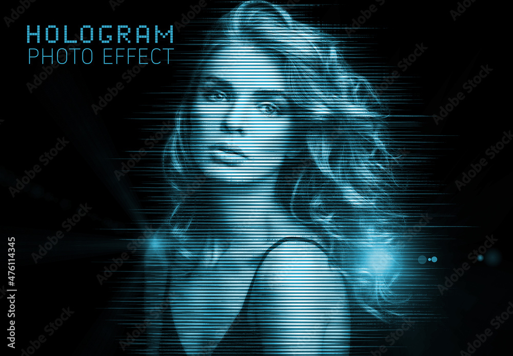 Hologram Photo Effect Stock Template | Adobe Stock