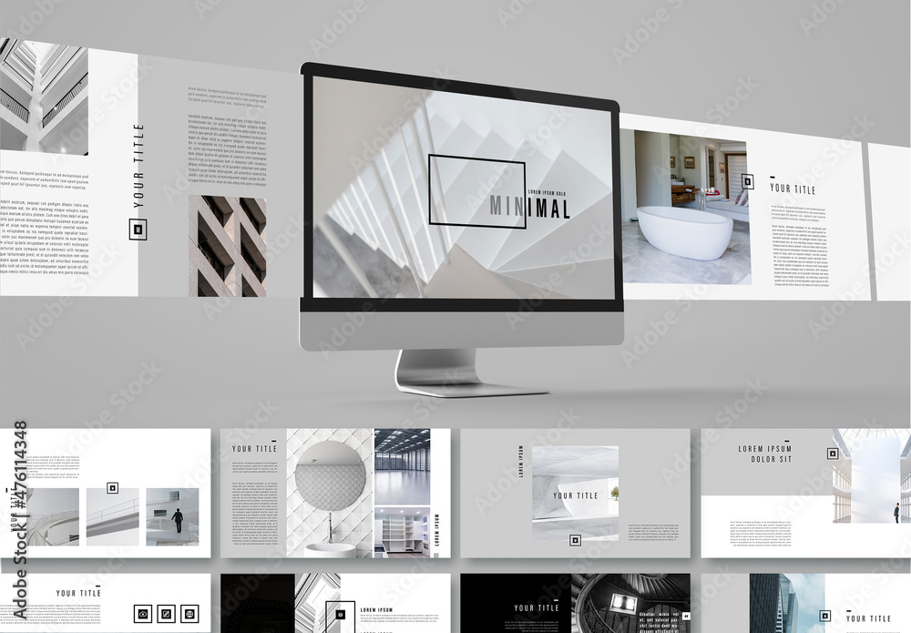 Minimal Presentation with Grey Accents Stock Template | Adobe Stock