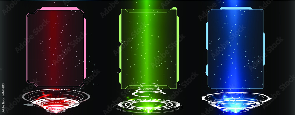 Futuristic Vector HUD Interface Screen Design. Digital callouts titles ...