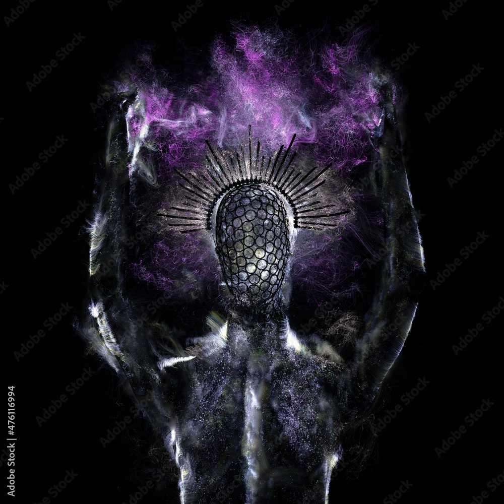 music album cover, abstract silhouette demon Stock Illustration | Adobe ...