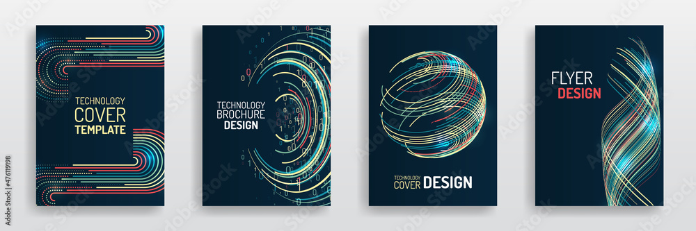 Business layout, futuristic brochures, flyers, presentation. Digital ...