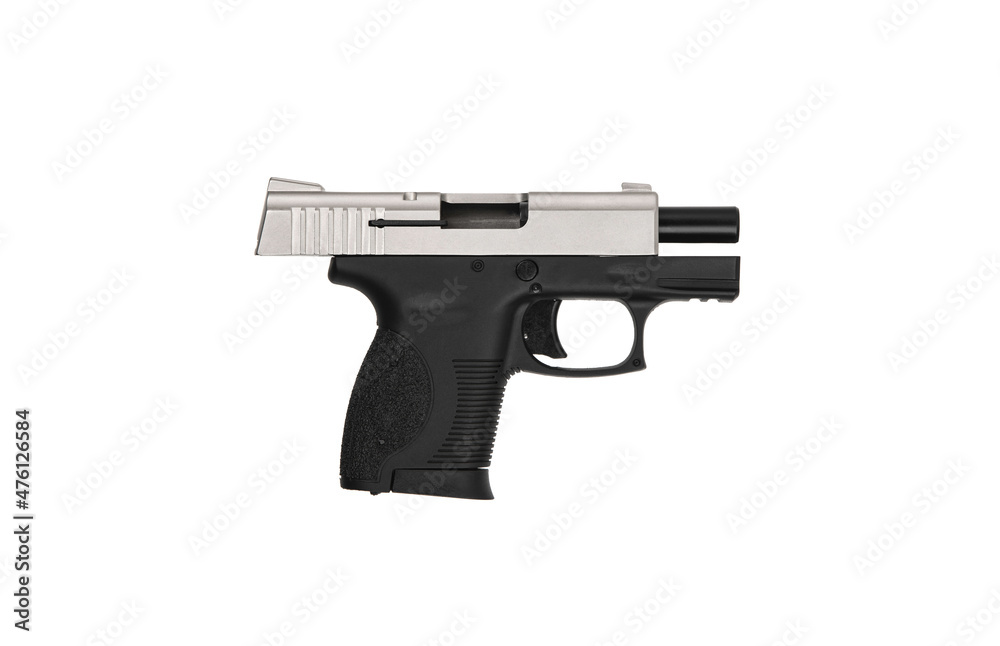 Modern semi-automatic pistol. A short-barreled weapon for self-defense ...