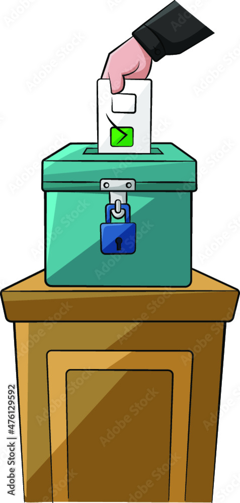 Cartoon vector illustration of a voting box Stock Vector | Adobe Stock
