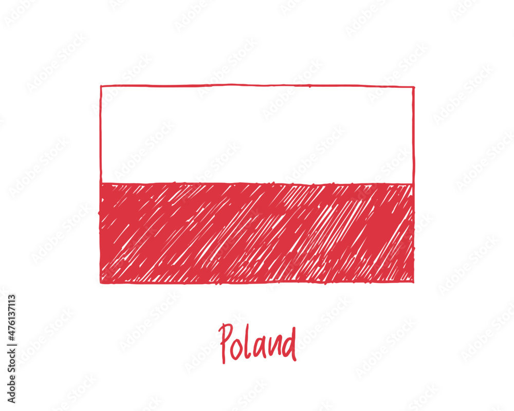 Poland Flag Marker or Pencil Sketch Illustration Vector Stock Vector ...