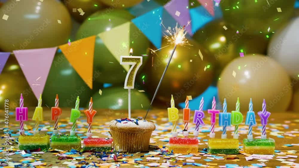 Happy birthday, seven-year-old. Beautiful happy birthday background ...