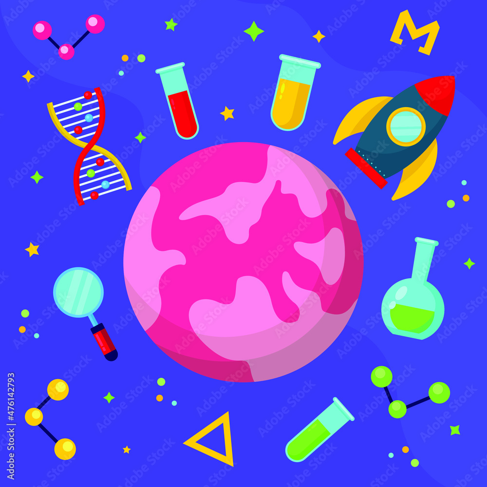 World science day background design template Stock Vector | Adobe Stock