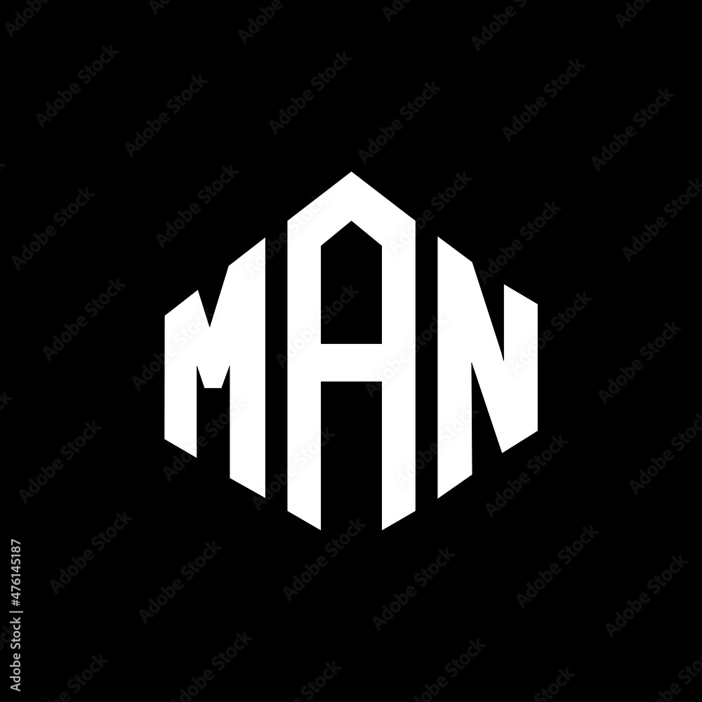 MAN letter logo design with polygon shape. MAN polygon and cube shape ...