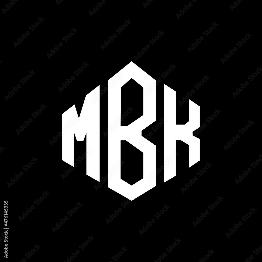 MBK letter logo design with polygon shape. MBK polygon and cube shape ...