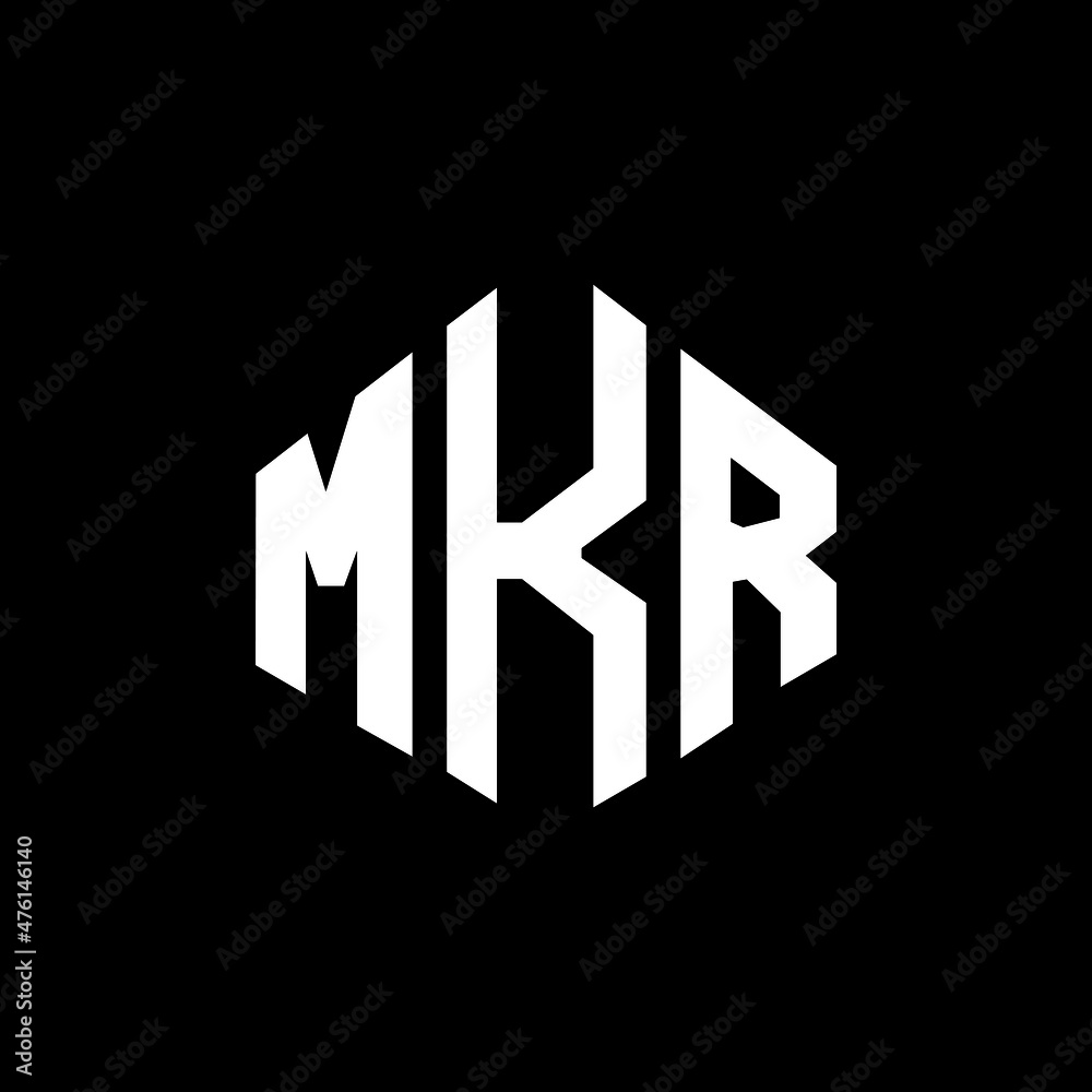 Vecteur Stock MKR letter logo design with polygon shape. MKR polygon ...