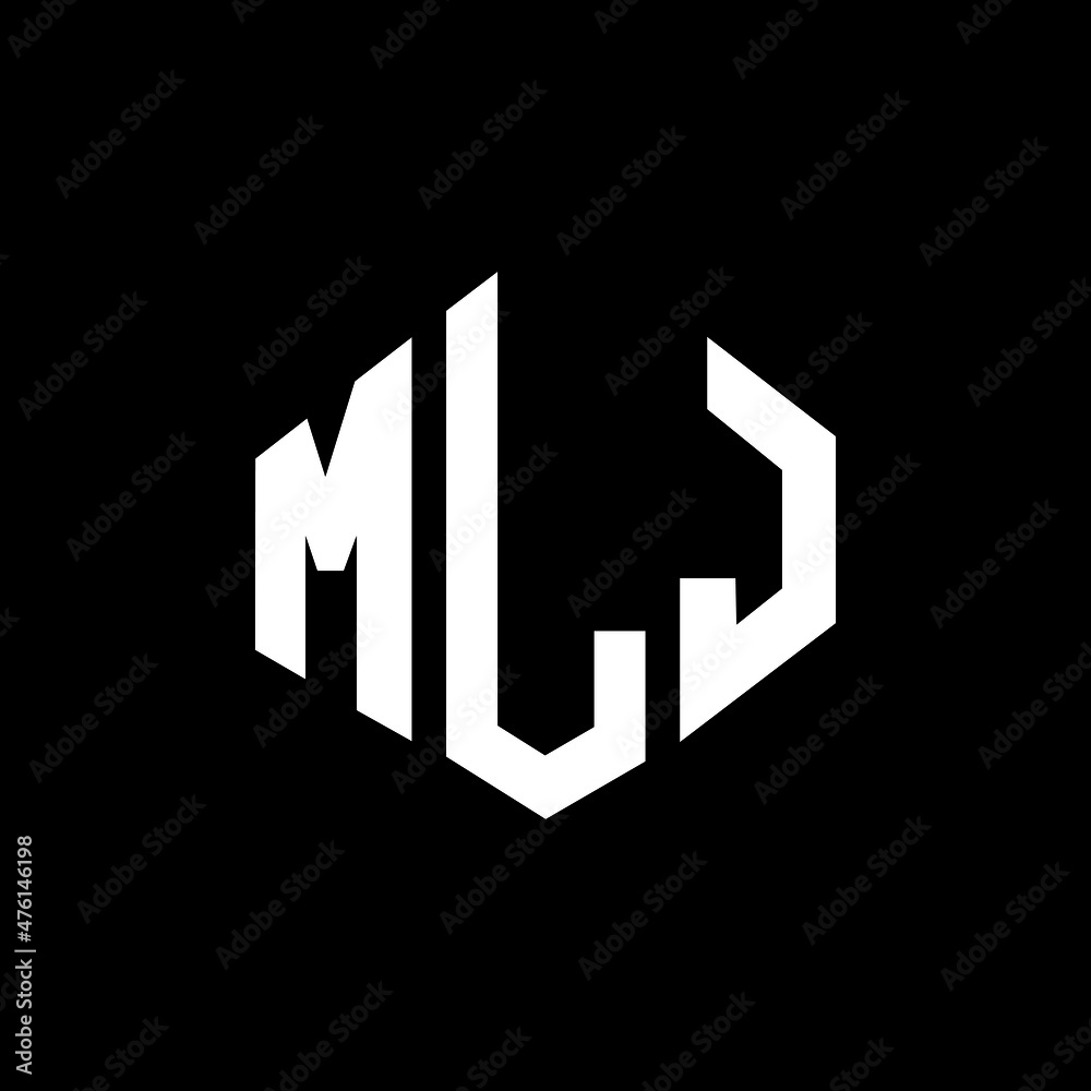 MLJ letter logo design with polygon shape. MLJ polygon and cube shape ...