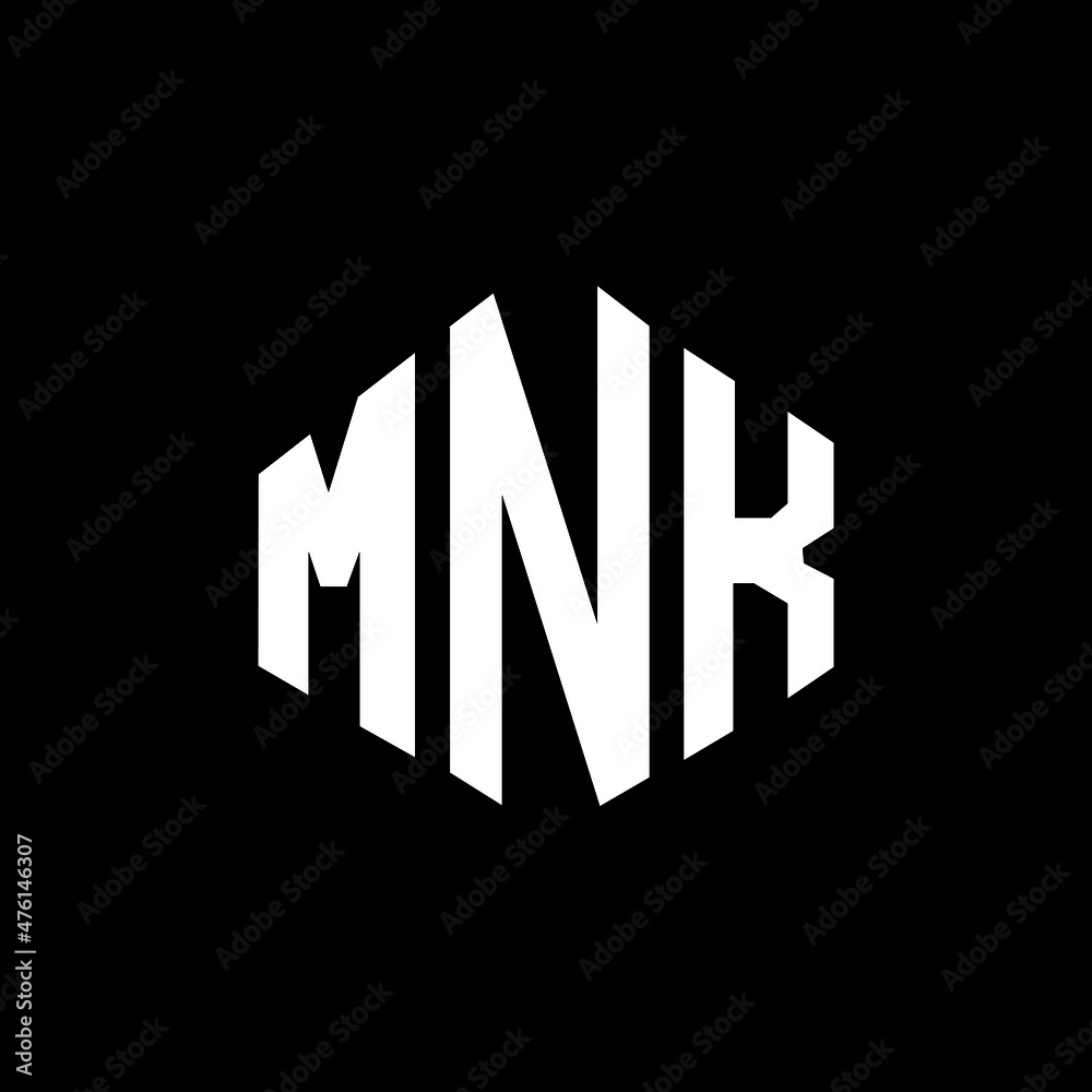 MNK letter logo design with polygon shape. MNK polygon and cube shape ...