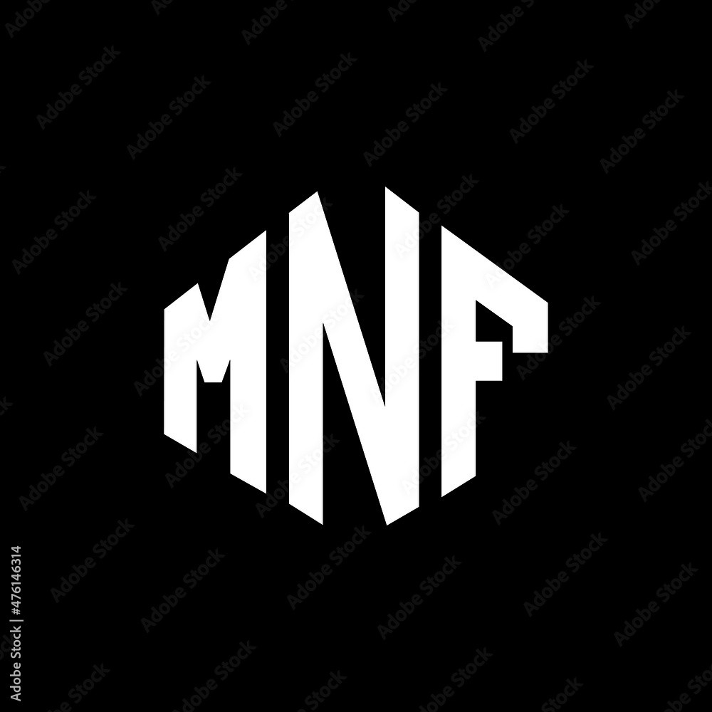 MNF letter logo design with polygon shape. MNF polygon and cube shape ...