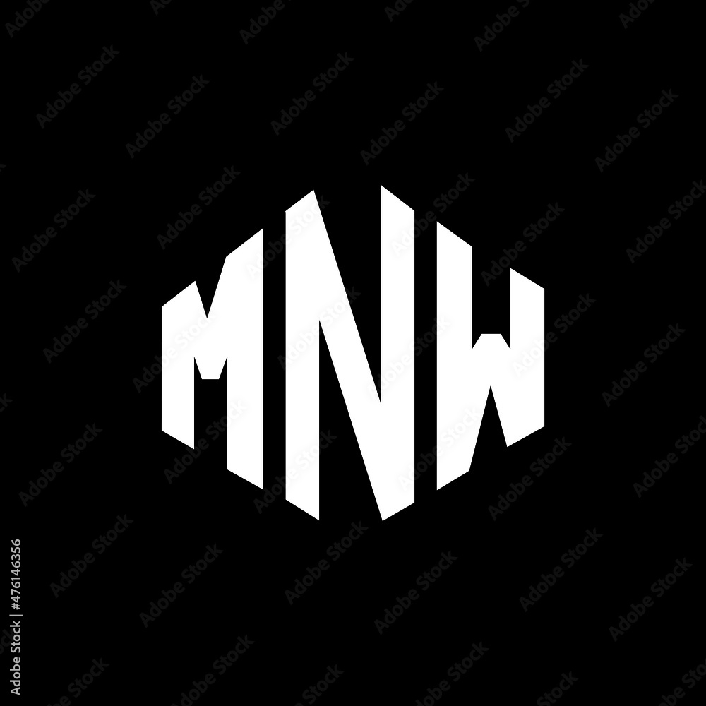 MNW letter logo design with polygon shape. MNW polygon and cube shape ...