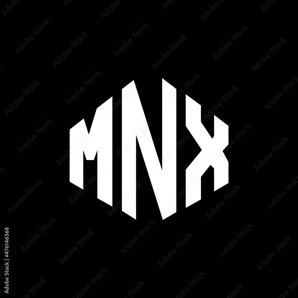 MNX letter logo design with polygon shape. MNX polygon and cube shape ...