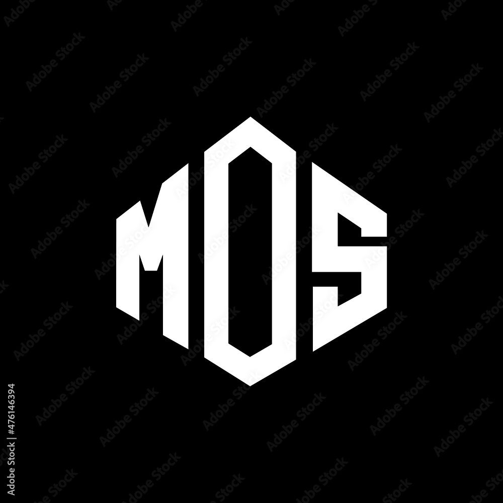 MOS letter logo design with polygon shape. MOS polygon and cube shape ...