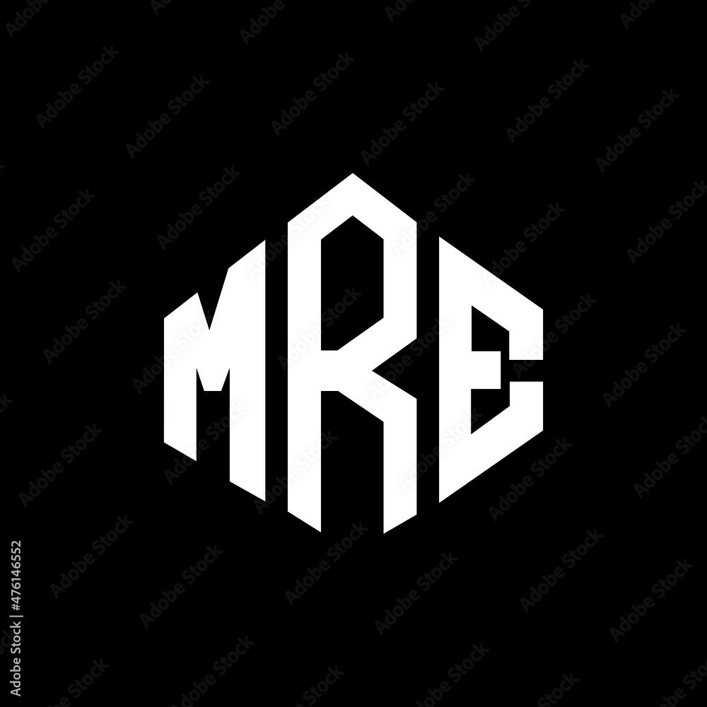 MRE letter logo design with polygon shape. MRE polygon and cube shape ...