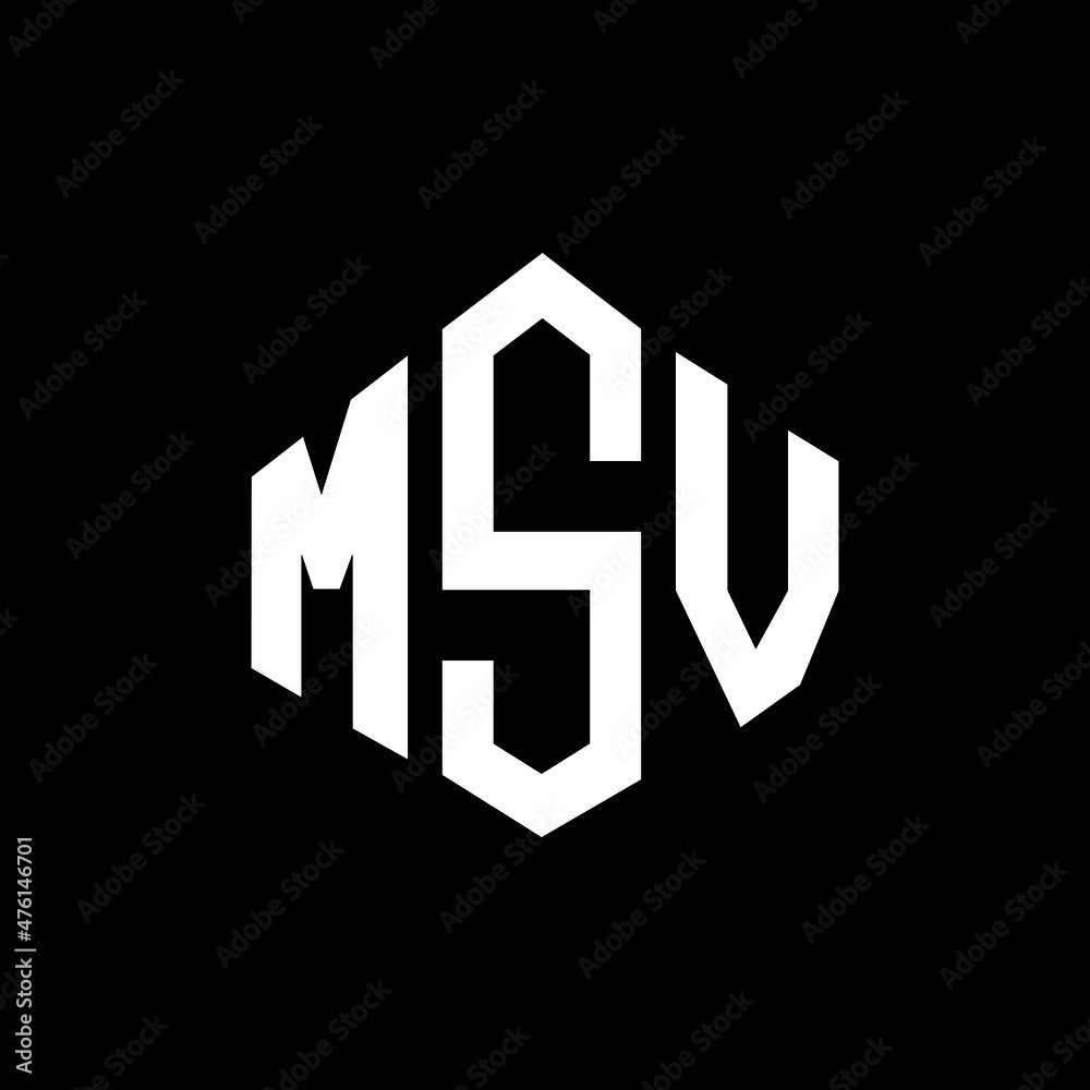MSV letter logo design with polygon shape. MSV polygon and cube shape ...