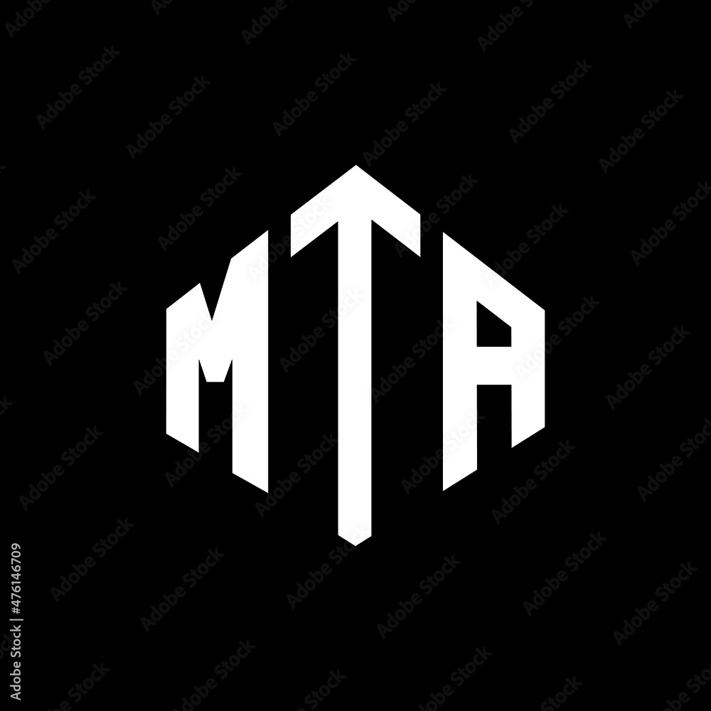 MTA letter logo design with polygon shape. MTA polygon and cube shape ...