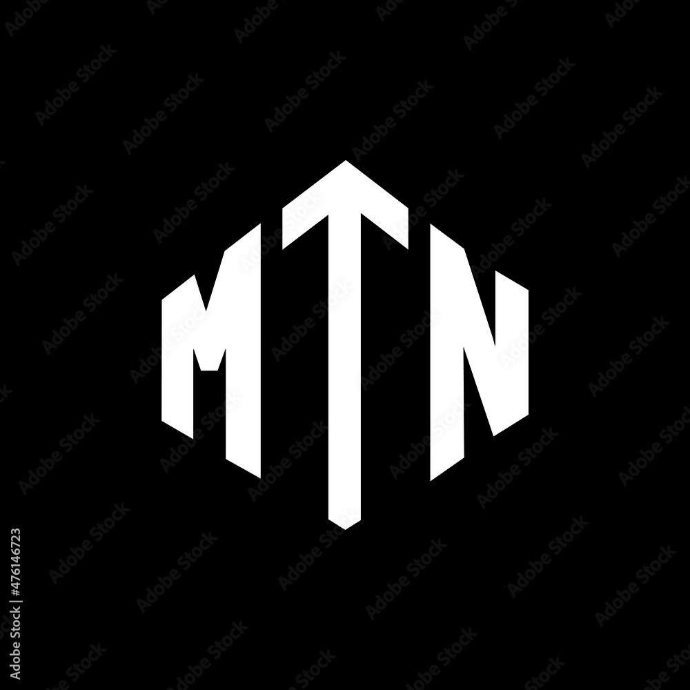 MTN letter logo design with polygon shape. MTN polygon and cube shape ...