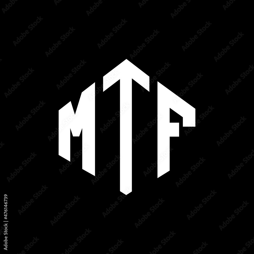 MTF letter logo design with polygon shape. MTF polygon and cube shape ...
