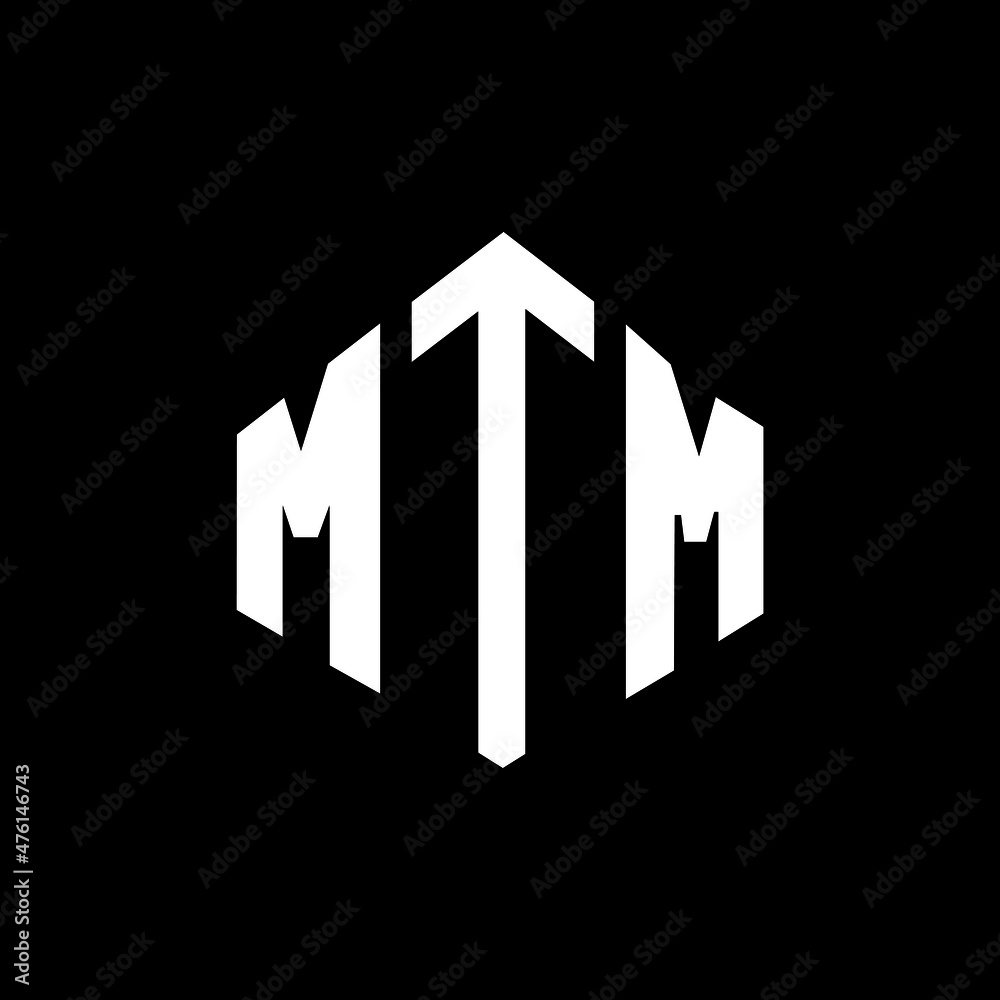 MTM letter logo design with polygon shape. MTM polygon and cube shape ...