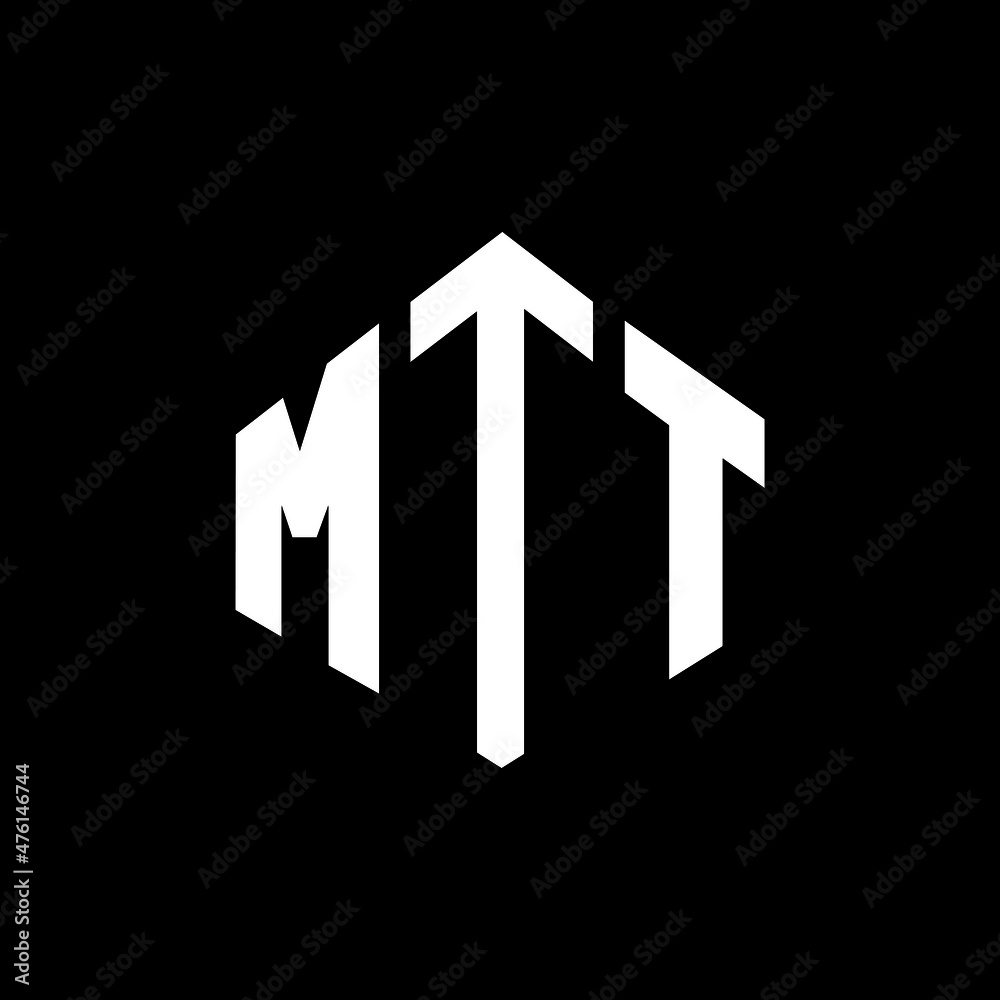 MTT letter logo design with polygon shape. MTT polygon and cube shape ...