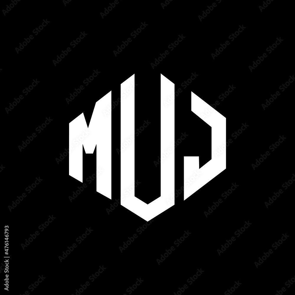 MUJ letter logo design with polygon shape. MUJ polygon and cube shape ...
