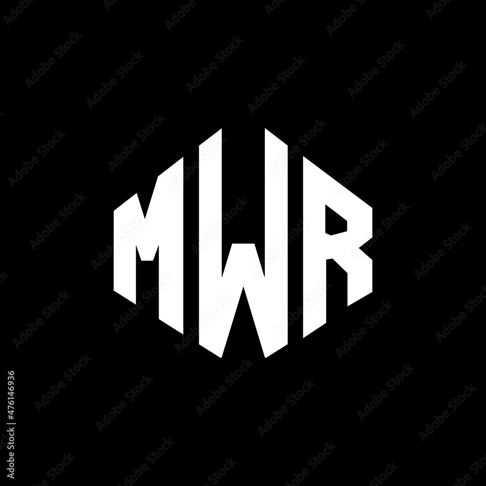 MWR letter logo design with polygon shape. MWR polygon and cube shape ...