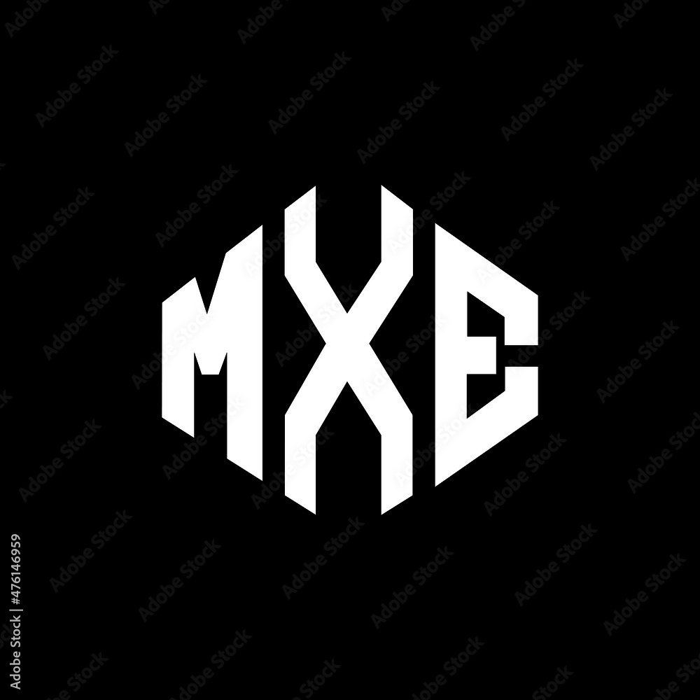 MXE letter logo design with polygon shape. MXE polygon and cube shape ...