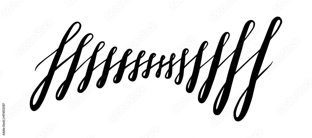 Lettering squiggles and swirls. Hand drawn calligraphic element. Vector ...