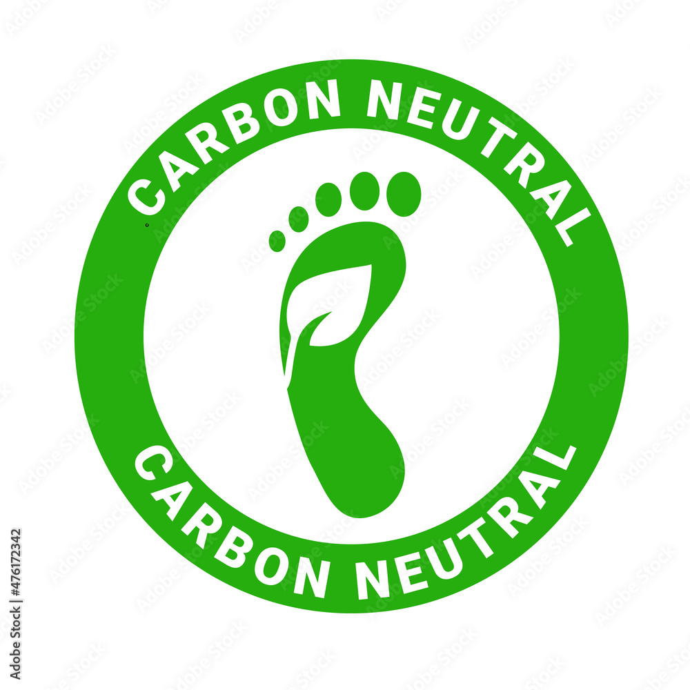 Carbon footprint. Carbon neutral icon stamp. Reduce carbon emissions ...