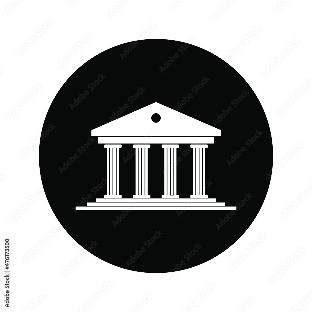 Greek temple. Icon of roman parthenon. Ancient building with columns ...