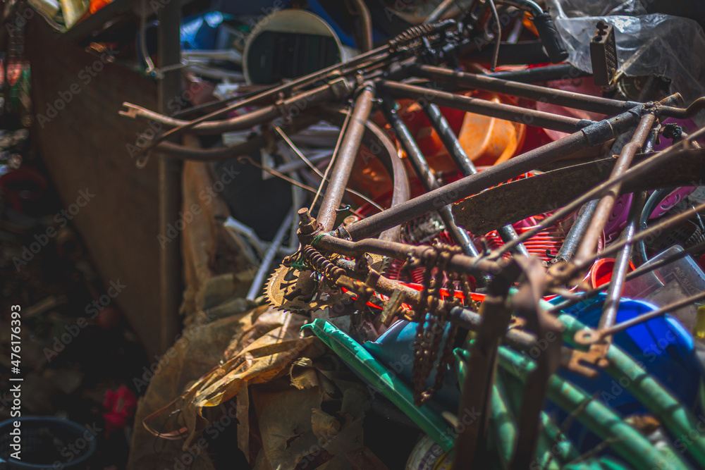 Plastic trash collected in a waste recycling center in Ukhia, Teknaf ...