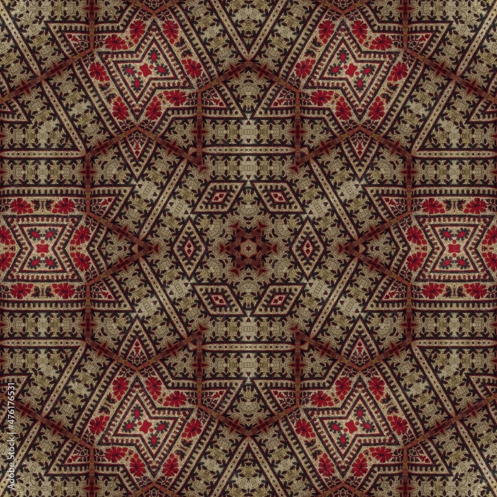 Traditional mixed Embroidery design concept. Antique illustration art ...