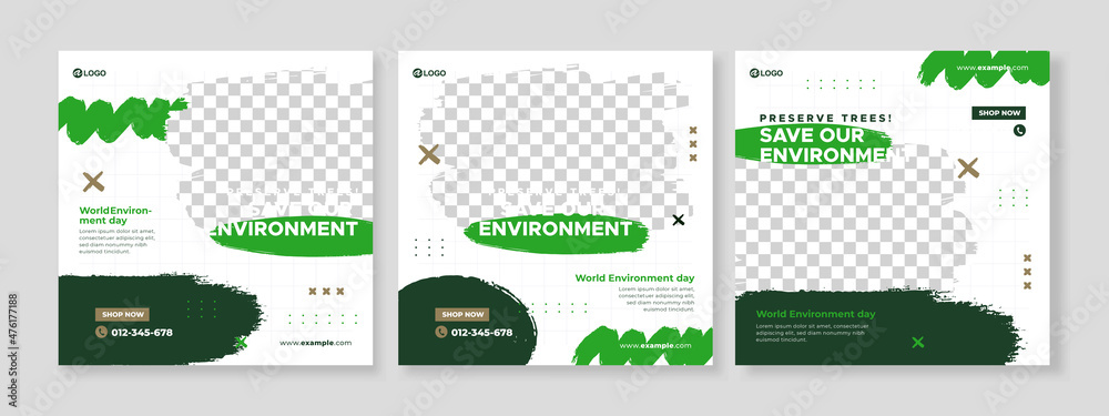 nature promotion banner social media pack template premium Stock Vector ...