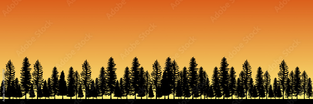 silhouette of forest vector illustration good for web banner, header ...