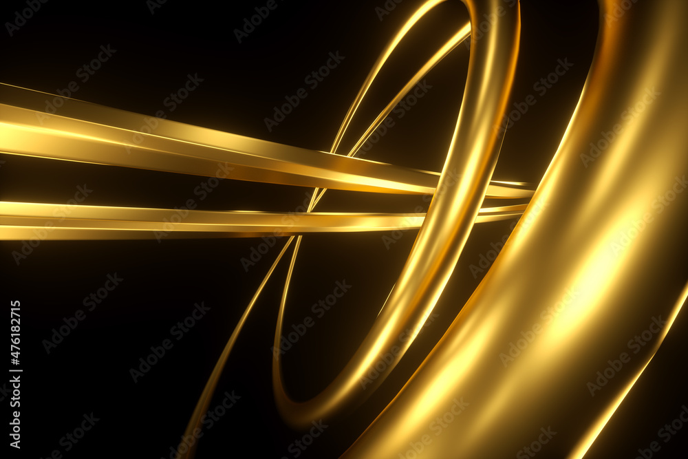 Dark gold background, abstract figure, luxurious golden shapes, on a ...