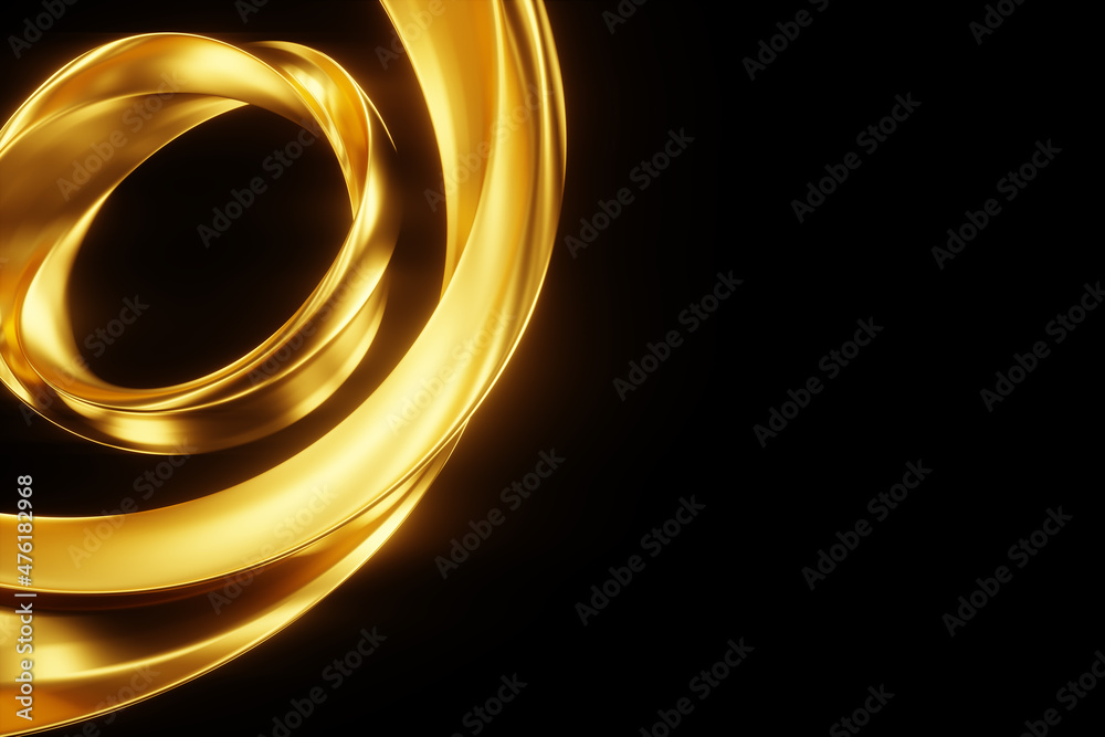 Dark gold background, abstract figure, luxurious golden shapes, on a ...