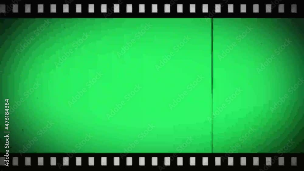 Realistic film grain frame isolate on green background,movie film frame ...