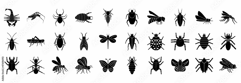 insect icon set, insect vector set sign symbol Stock Vector | Adobe Stock