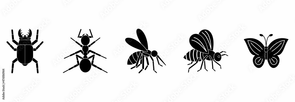 insect icon set, insect vector set sign symbol Stock Vector | Adobe Stock