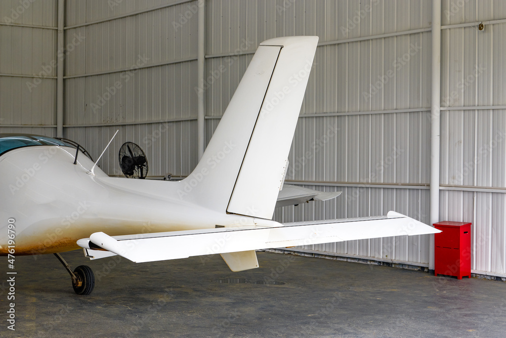 Close-up of part of the fuselage of a small aircraft Stock Photo ...