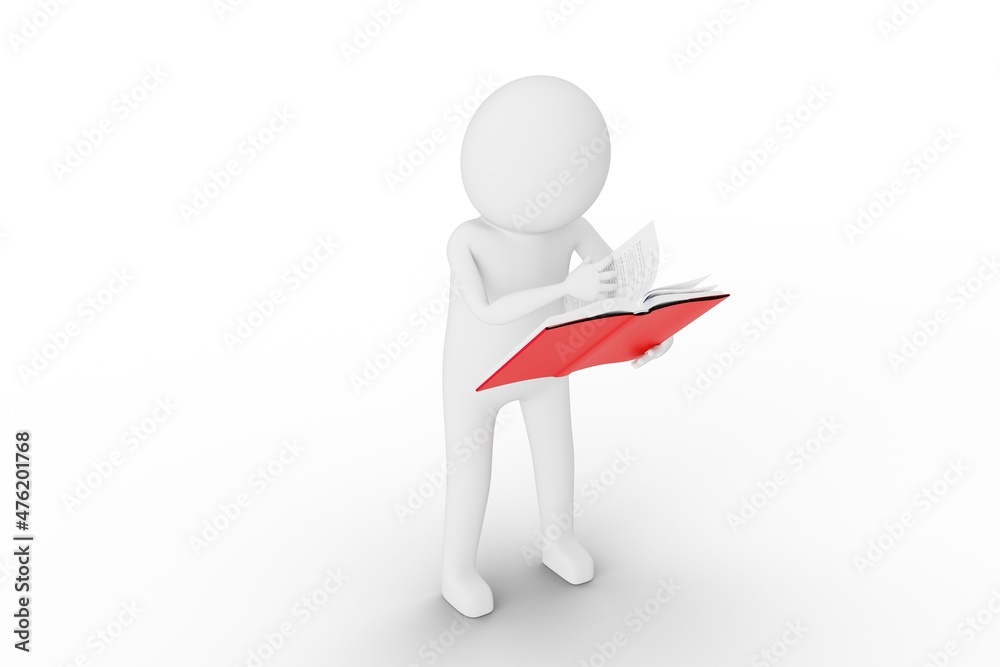 3D Man is Posing with Signs and Symbols Stock Illustration | Adobe Stock