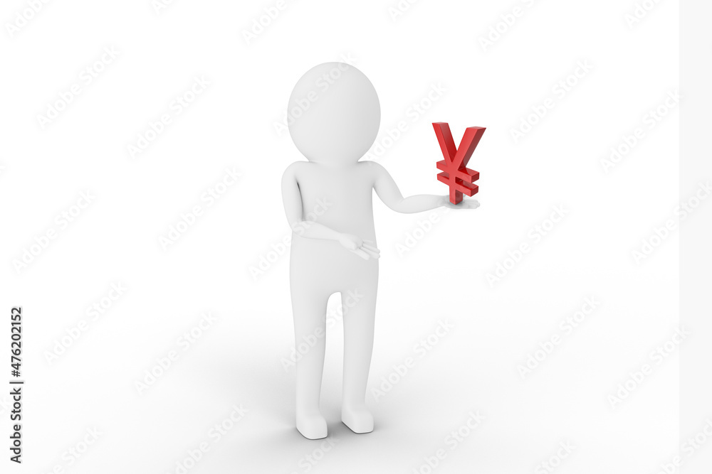 3D Man is Posing with Signs and Symbols Stock Illustration | Adobe Stock