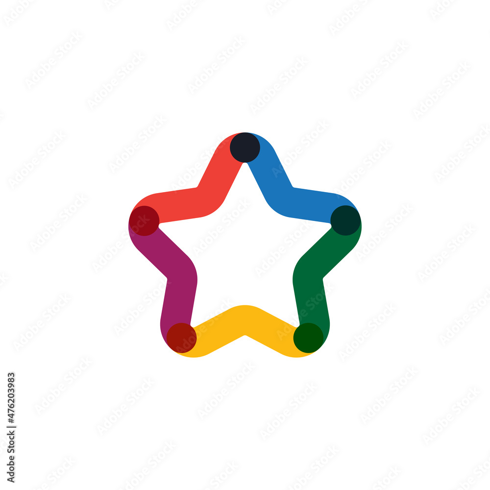Multicolor star vector logo design template, corporate identity ...