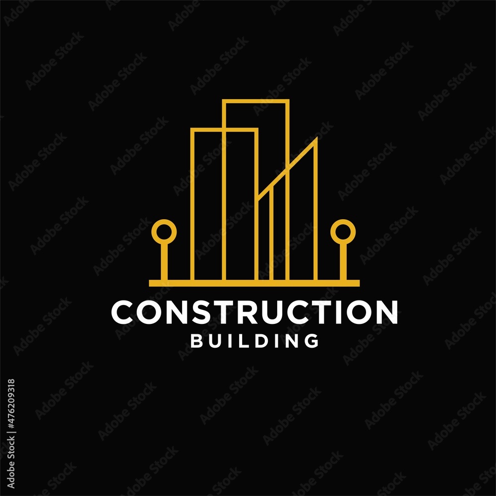 Vektor template logo konstruksi rumah dan bangunan, arsitek modern ...