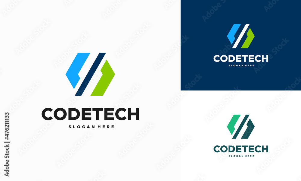 Modern Coding logo designs concept vector, Programmer Technology logo ...