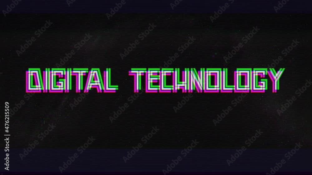 Glitch text intro - Digital Technology. Digital pixel noise vhs effect ...