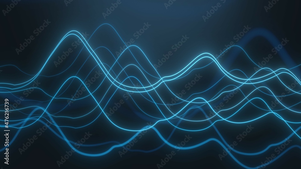 3d render abstract background with graph made of particles. Finance graph with details. Complex ...